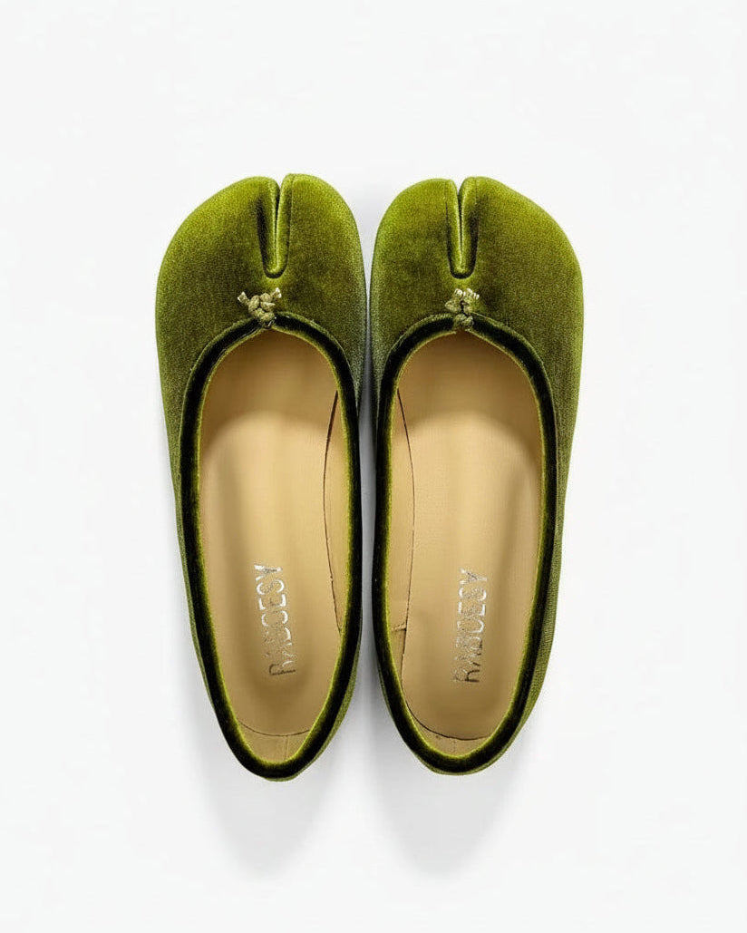 Velvet Tabi Ballet Flats – Raboesy